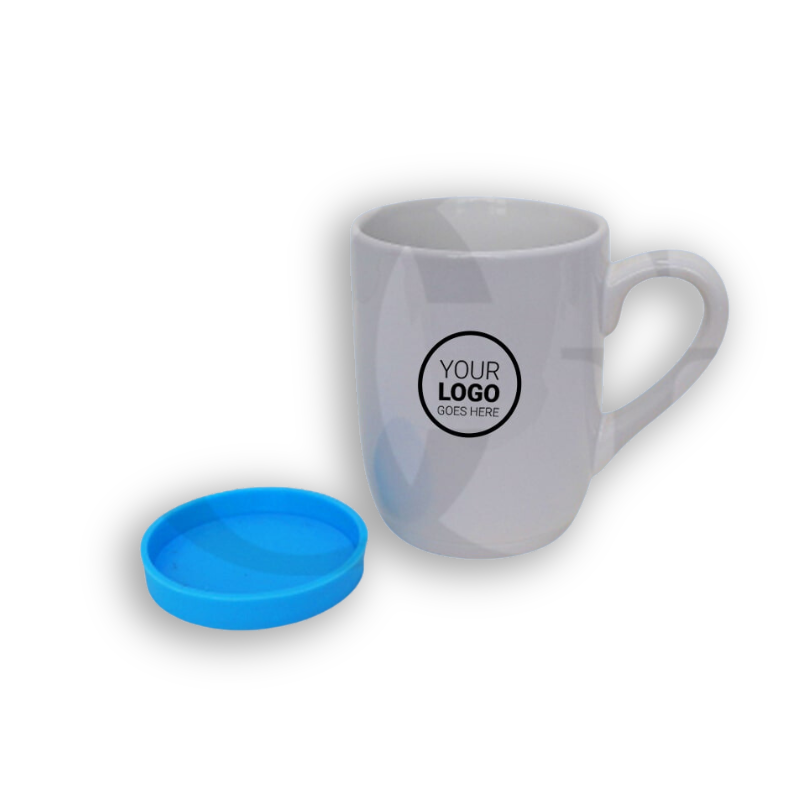 Light Blue Rubber Base Mug - Corporate Gifting