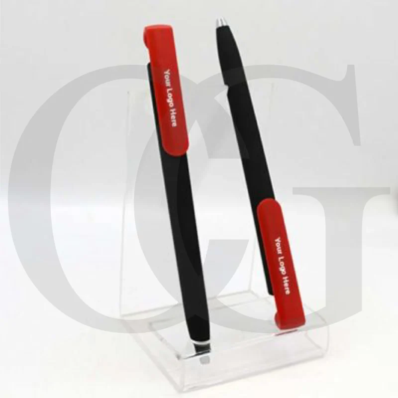 Black Red Plastic Pen - Corporate Gifting