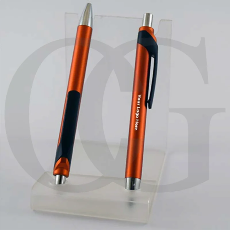 Orange Plastic Pen with Black Cap - Corporate Gifting