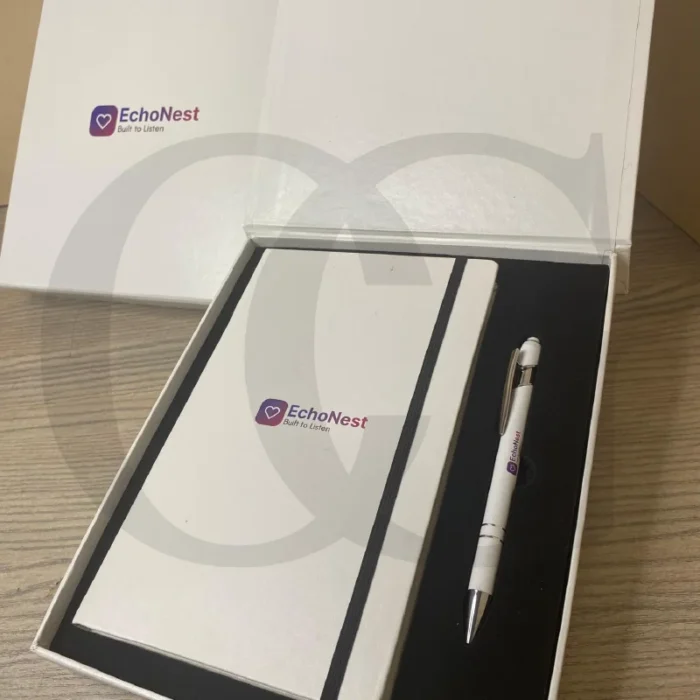 Team Spirit Box with a pen and notebook, designed to motivate!